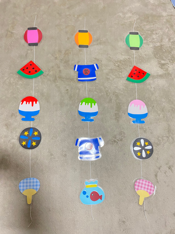 吊るし飾り お祭り 夏祭り 壁面製作 装飾り 壁面 飾り 型紙 保育製作キット販売☺︎ 通販 12129689｜Creema(クリーマ)