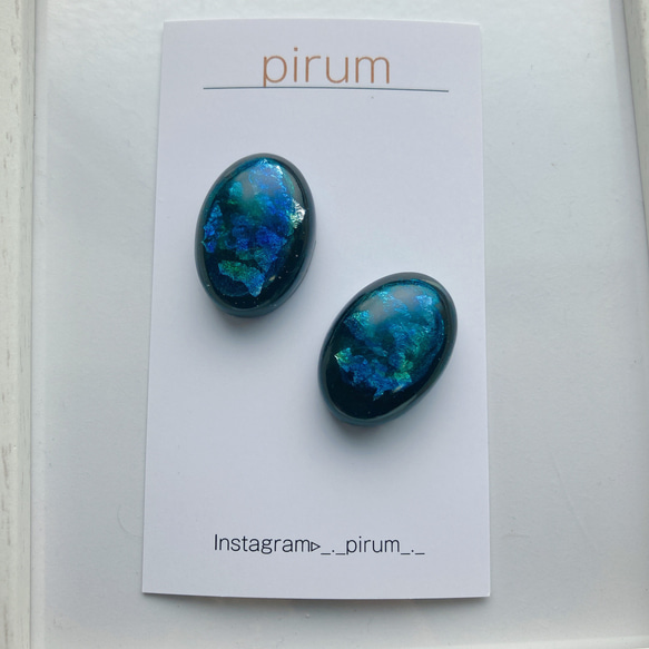 蛍石風レジンアクセサリー ピアス（スタッド・一粒） pirum 通販 12731654｜Creema(クリーマ)