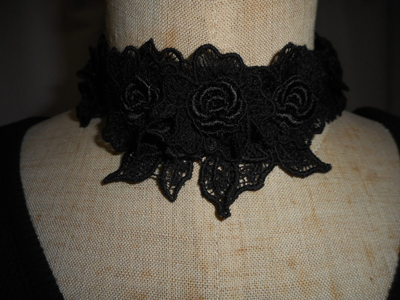 黒バラレースのチョーカー チョーカー yosie 通販 5121024｜Creema(クリーマ)