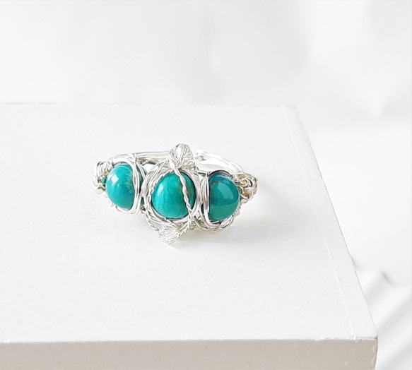 【12月誕生石】ターコイズのクラシカルデザインワイヤーリング 指輪・リング piccolastella mineko 通販｜Creema ...