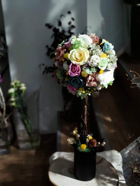 エターナルフラワーローズガーデンHydrangea️日本のエターナルフラワーシスターデザイン手作り プリザーブドフラワー UF 悠呼 通販 ...