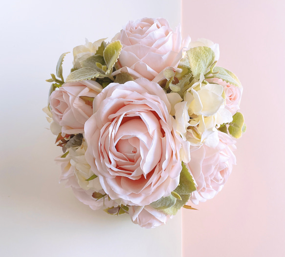 【オールドローズブーケ】ラウンドブーケ ローズ×アジサイ ＊ブートニア付き＊ 挙式 色直し フォトウェディング ブーケ Bloomroom ...