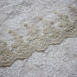 刺繍レース 白 金 ゴールド リボン プリンセス アリス チュールレース 衣装 チロリアンテープ ドール 人形 服 レース byuri 3月 ...