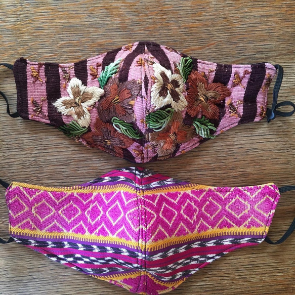 マヤのマスク グアテマラのウイピル素材 民族織物 手織物 布マスク Mayanokaze 通販 12587290｜Creema(クリーマ)