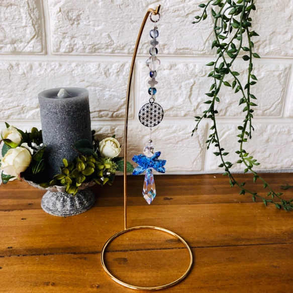 生命之花和天使拉斐爾（Naphael Raphael）捕捉架/施華洛世奇免疫激活心 折射陽光飾品 RAFA STONE 的作品｜Creema ...