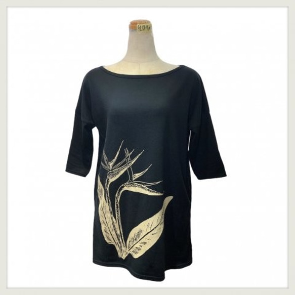 チュニックワンピース（クロ×バードオブパラダイス） チュニック アロハキキ 通販｜Creema(クリーマ) 11902124