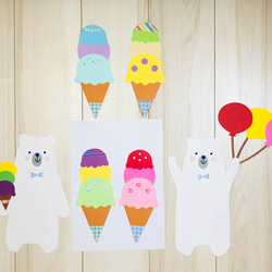 壁面 夏 保育 7月8月 アイスクリーム 白くま 室内飾り 保育園 幼稚園 キッズルーム 学童 掲示板 フォト撮影 製作 雑貨・その他 ...