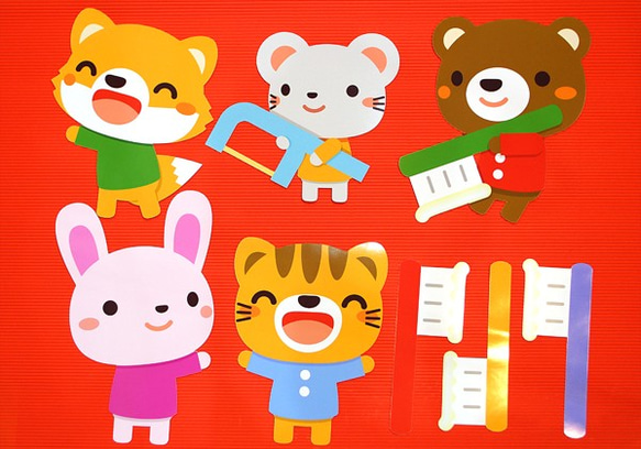 動物と歯磨き 壁面飾り イラスト D 通販 5720297｜Creema(クリーマ)