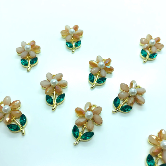 【4個】フラワーデザインチャーム グラデーションベージュ【カボション フラワー アクセサリーパーツ パーツ】 チャーム yu-asis 通販 ...