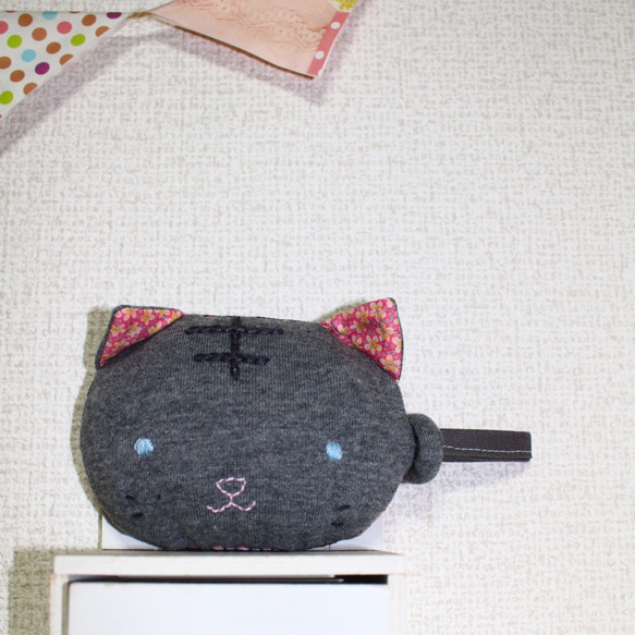 花柄お耳のねこのふわふわパスケース パスケース・定期入れ cocoro tukuru 通販 1543736｜Creema(クリーマ)