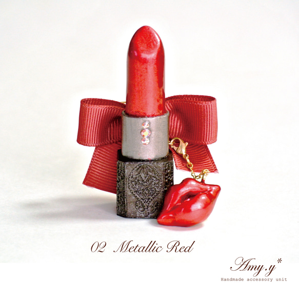 リップブローチ 02Metallic Red ブローチ Amy* 通販 5304002｜Creema(クリーマ)