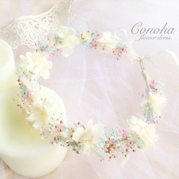 ベビー花かんむり♡ プリザーブドフラワー conoha 通販 12625007｜Creema(クリーマ)