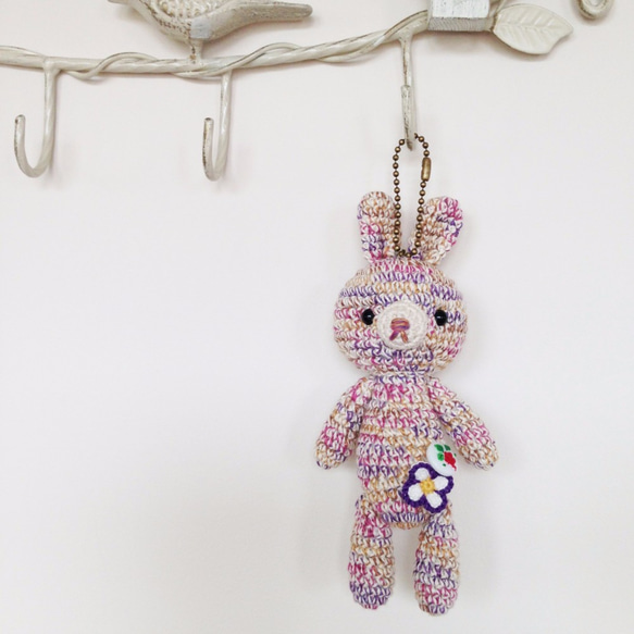 いっしょにおでかけうさぎさん＊ボールチェーンマスコット＊むらさき あみぐるみ HAPPINESS DROP 通販 3966852｜Creema ...