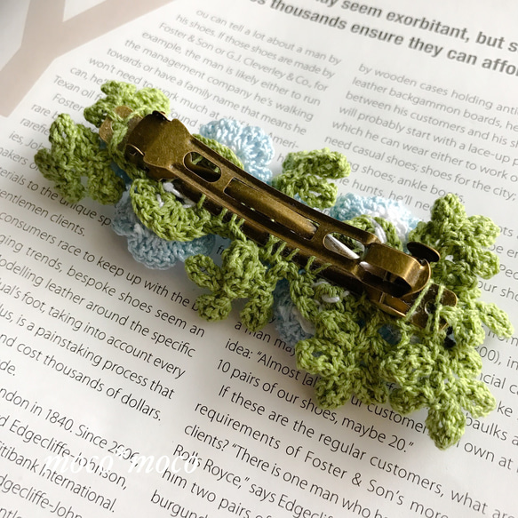 ＊受注製作＊ネモフィラのバレッタ（水色） バレッタ moco 通販 3691292｜Creema(クリーマ)