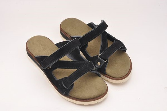 『belt sandals』black suede leather サンダル shoe store ko 通販｜Creema(クリーマ ...