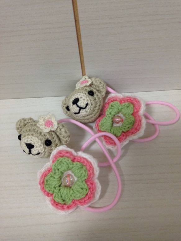 149 春色 くまちゃん ヘアゴム 2個セット ヘアゴム Nonne 通販 1792389｜Creema(クリーマ)