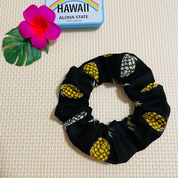 ハンドメイド ハワイアンシュシュ おしゃれパイナップル ブラック イエロー その他素材 mii handmade 通販 12735504 ...