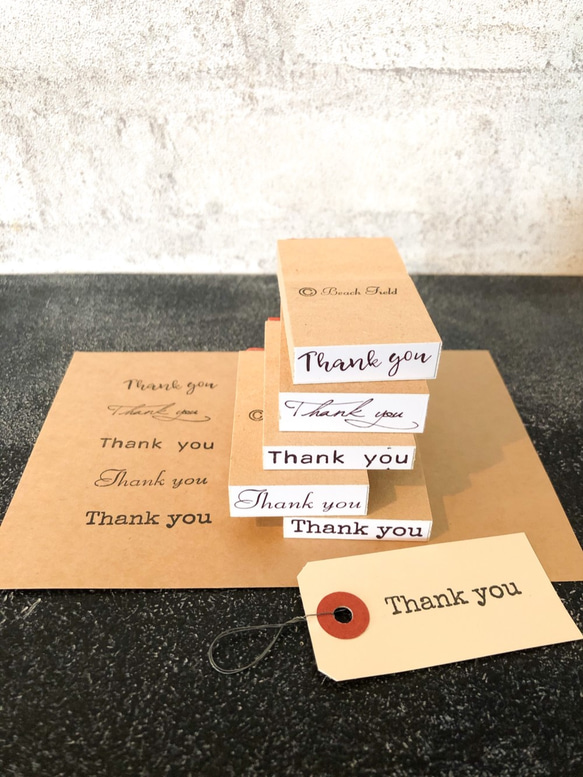 Thank you stamp set はんこ・スタンプ Beach field stamp 通販 9404820｜Creema(クリーマ)