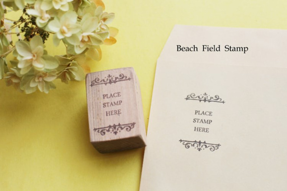 PLACE STAMP HERE スタンプ はんこ・スタンプ Beach field stamp 通販 995593｜Creema(クリーマ)