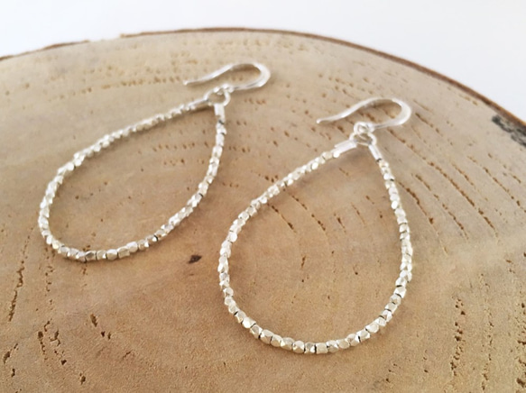 月夜の光 Silver Loop ピアス ピアス（フック・チェーン） Sae+Sumi Koru 通販 5950191｜Creema(クリーマ)