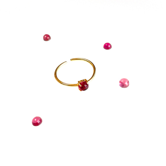 小さなピンクトルマリンのリング(silver925/18kgp)ラウンド4mm 指輪・リング nimi. 通販 12625430｜Creema ...