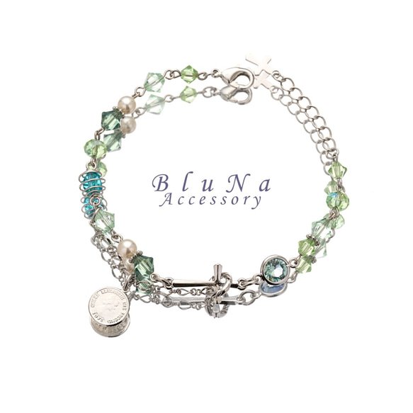Chevalier ブレスレット-グリーン- ブレスレット BluNa 紫月あおい 通販 9403100｜Creema(クリーマ)