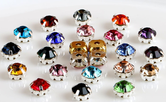 台座付ビーズ ラインストーン爪枠 ガラス爪付ビーズ 刺繍ビーズ 色の選択自由 70粒入り ビーズ My Sweet Road 通販 ...