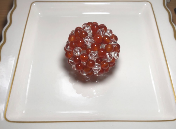 神聖幾何学フラーレン 高品質(AAA)6mm玉 天然水晶×カーネリアンのフラーレン 立体・オブジェ フラーレンショップdorami 通販 ...