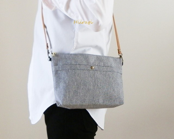 児島の先染め帆布11号サコッシュ F25-5 さざなみ ショルダーバッグ Hiiragi 通販 7363672｜Creema(クリーマ)