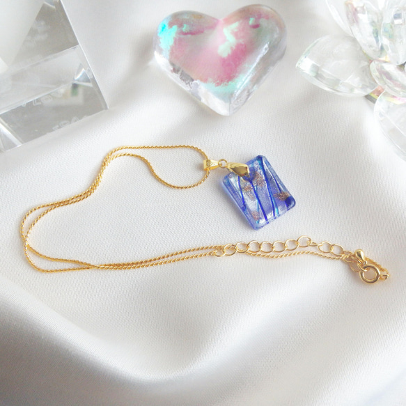 小粒のランプワークペンダント・藍色・とんぼ玉 シルバーフォイル 色ガラス ネックレス・ペンダント kireiya綺麗屋 通販 4261177 ...