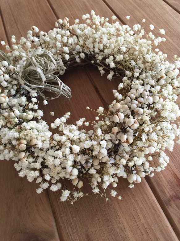 アンティークプリザのかすみ草リース リース KASHIWARA 通販 2180653｜Creema(クリーマ)