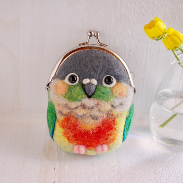 ぷっくらウロコインコのがま口 がま口 インコとワンコ 通販｜Creema(クリーマ) 9373529