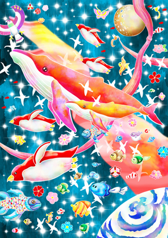 海の生き物たち (A4) 絵画 ヒロシ・ド・クレヨン 通販 352163 海の生き物たち (A4) 絵画 ヒロシ・ド・クレヨン 通販 352163