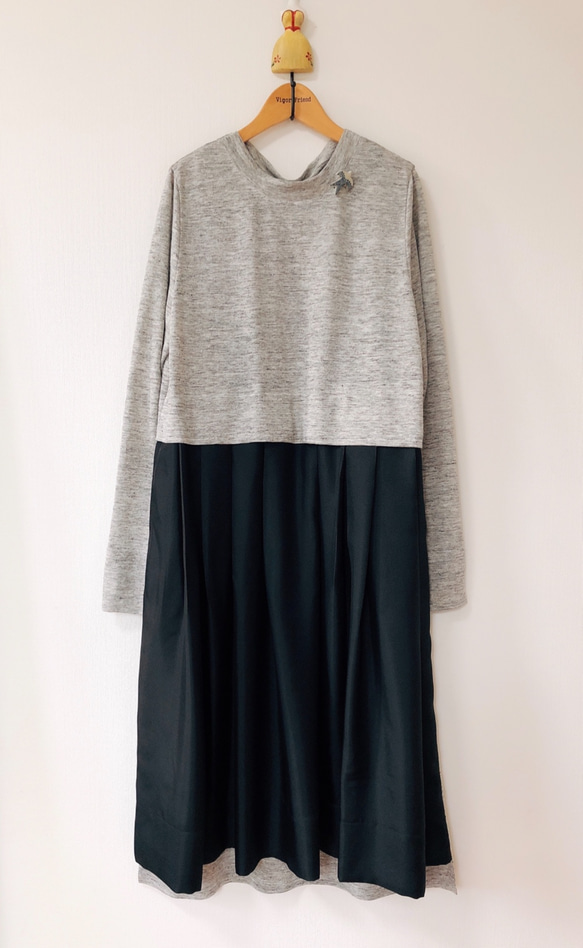 ★ リネン100% ニット 2wayワンピース★グレー その他トップス Sorriso Vita 泉 通販 6429450｜Creema(クリーマ)