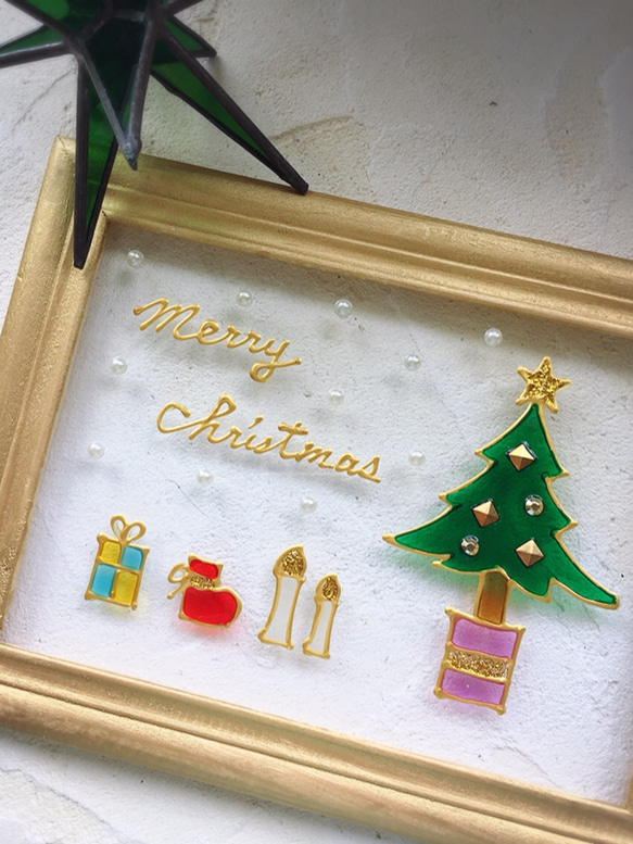 AMAM [クリスマスツリー]グラスアート 横型 フォトフレーム・写真立て DOG.AM 通販 3140395｜Creema(クリーマ)