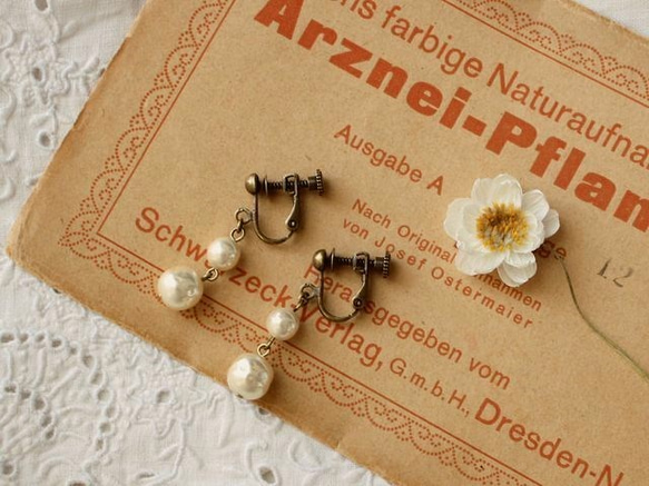 復刻バロック・ガラスパール ノスタルジック・イヤリング イヤリング・ノンホールピアス Tammy daisy 通販 5360436 ...