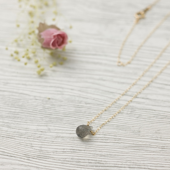 宇宙からの手紙 〜ラブラドライト一粒石K10ネックレス〜 ネックレス・ペンダント 森の園宝飾 通販 2819344｜Creema(クリーマ)