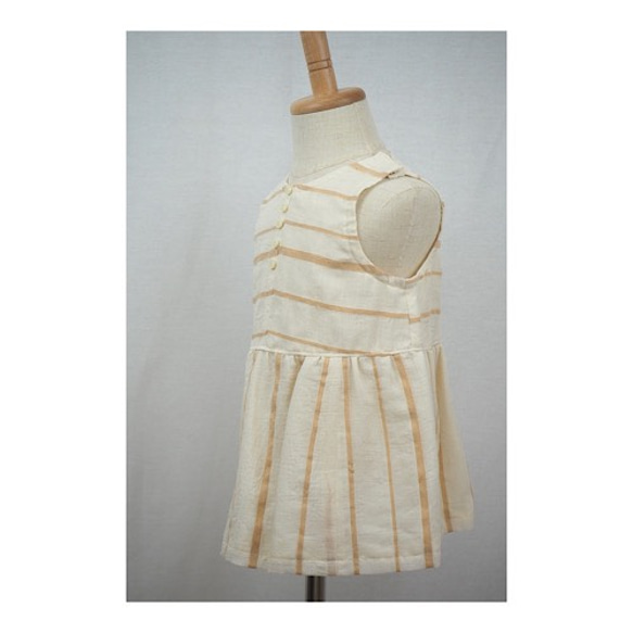 アンティーク生地 ストライプワンピース 90㎝ 子供服 Atelier Chemin 通販 12020120｜Creema(クリーマ)