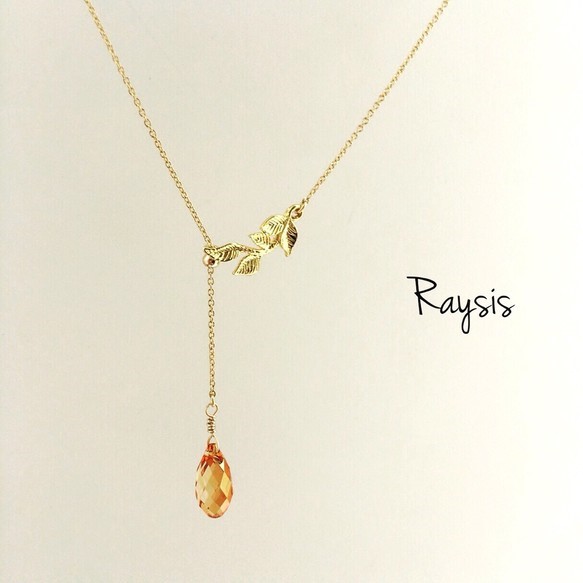Raysis Tokyo【奇跡の雫】スワロフスキー＆リーフY字ネックレス ネックレス・ペンダント Raysis Tokyo 通販 ...