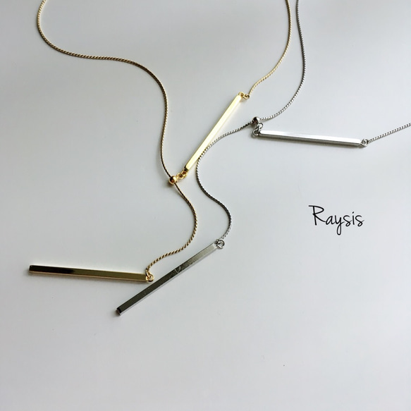 Raysis Tokyo【揺れる想い】メタルバーY字ロングネックレス ネックレス・ペンダント Raysis Tokyo 通販 2403014 ...