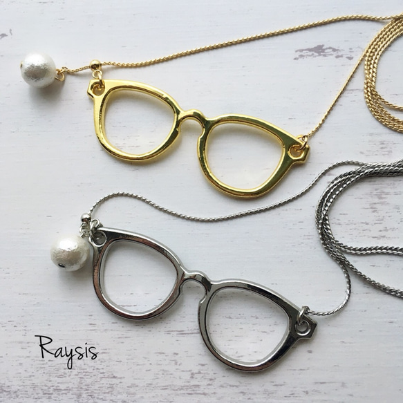 Raysis Tokyo【眼鏡越しの涙】メガネ＆コットンパールY字ロングネックレス ネックレス・ペンダント Raysis Tokyo 通販 ...