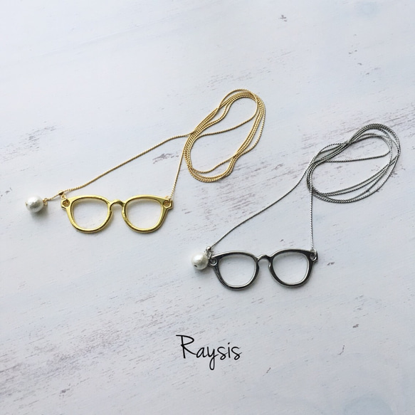 Raysis Tokyo【眼鏡越しの涙】メガネ＆コットンパールY字ロングネックレス ネックレス・ペンダント Raysis Tokyo 通販 ...