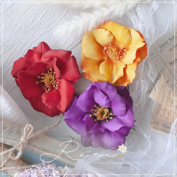 *大正ロマンフルールの一輪花* モダン 髪飾り 花飾り 振袖 袴 成人式 卒業式 和装 ウェディング 着物 浴衣 花 ヘッドドレス ...