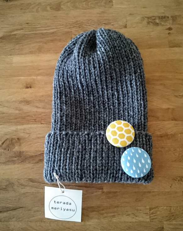 親子で兼用＊バッチ付きニットワッチ ニット帽・ビーニー テラダメリヤス 通販｜Creema(クリーマ)