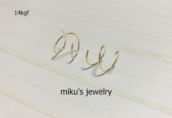 14kgf two in one earrings hoop ピアス（フープ） miku 通販 11470525｜Creema(クリーマ)