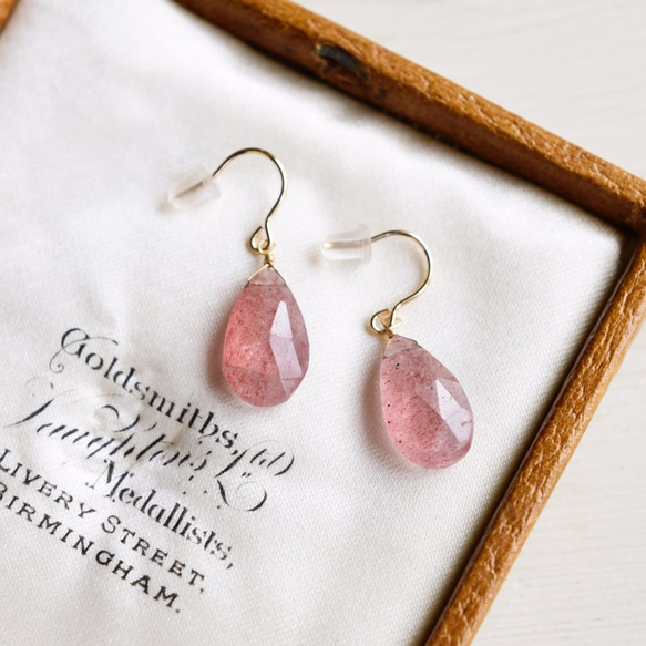 ラスト！【イヤリング】ピンクエピドート イヤリング・ノンホールピアス アトリエ Erico（えりこ） 通販｜Creema(クリーマ) 10026145