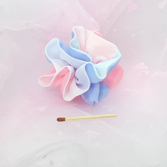 ミニシュシュ子供用OK☆パステルキャンディ〜ホワイト×ライトブルー×ピンク シュシュ UuNYAN 通販｜Creema(クリーマ)