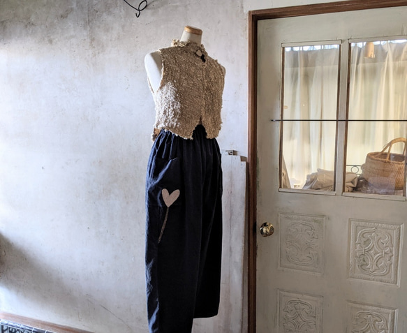 桜染め・お花模様のステッチのワイドパンツ 腰回りゆったりワイドパンツ キュロット・ワイドパンツ キヤジュンコ 通販 10757673 ...