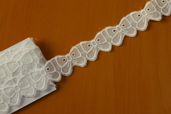 2m！幅2.2cm日本製リボン柄綿レース オフホワイト レース 手芸レース ひな 通販｜Creema(クリーマ)