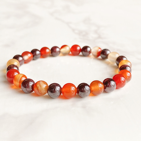 妊活中の方へ（ペア・レディース） カーネリアン ガーネット 赤メノウ パワー・ストーン 天然石 ブレスレット No354 ブレスレット .天然 ...